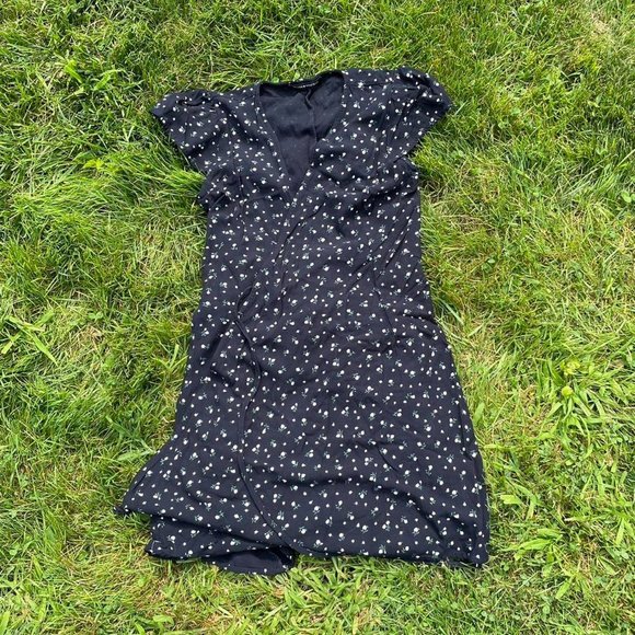 Brandy Melville | Dresses | Navy Blue Brandy Melville Robbie Wrap Dress ...